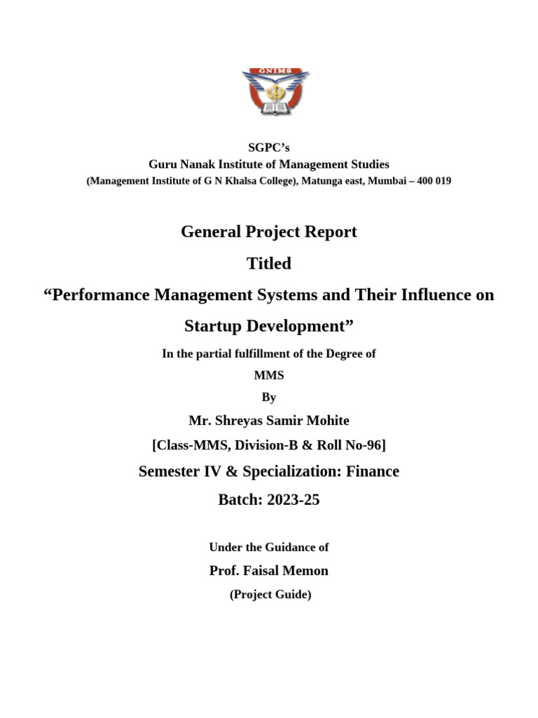 Performance Management Systems and Their Influence On Startup Development | PDF | Employee ...