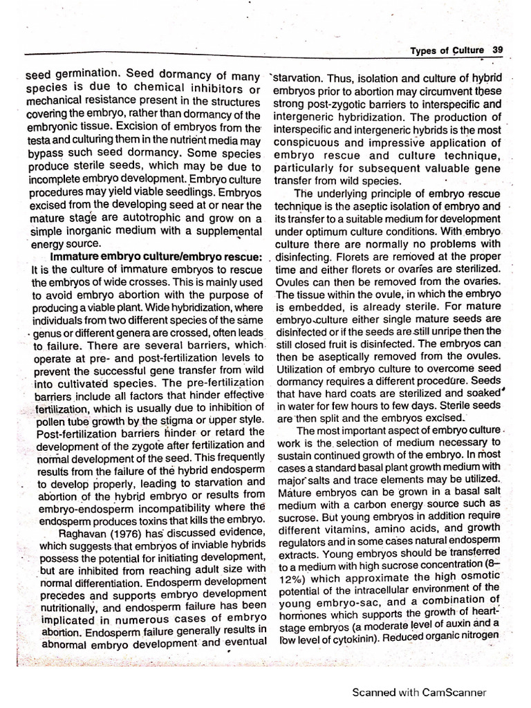 Embryo, Endosperm, Nucellus, Root Culture | PDF