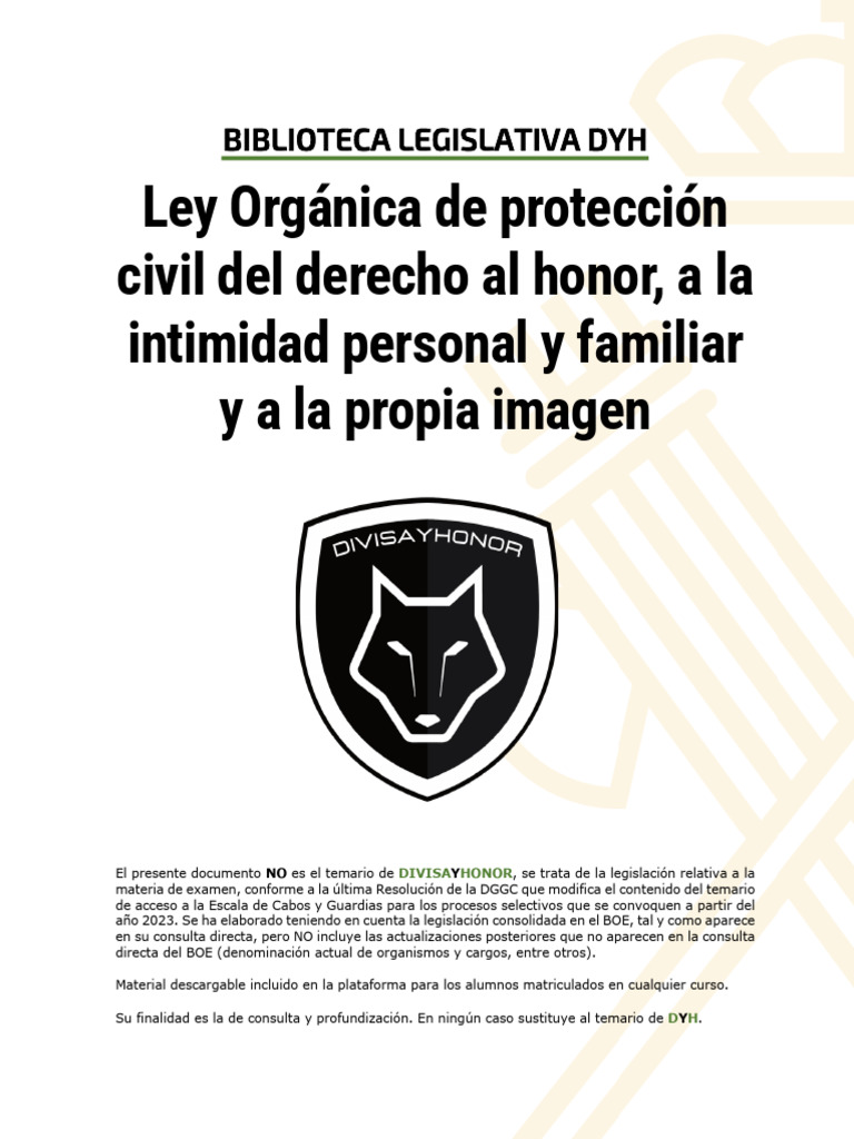 4.3 LO de protección civil del derecho al honor, a la intimidad ...