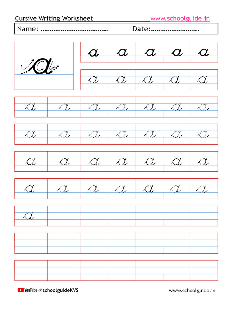 Cursive Letter Small A | PDF
