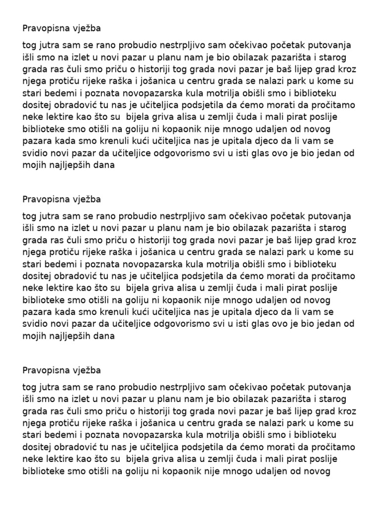 Pravopisna vježba | PDF