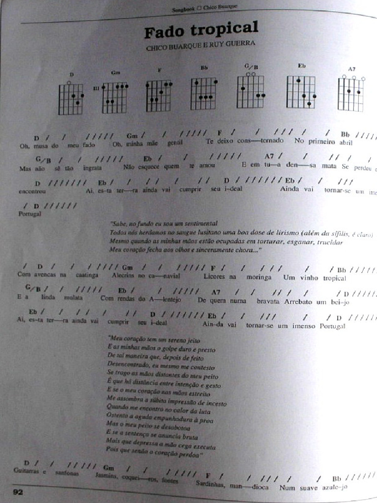 Chico - Buarque Fado Tropical | PDF