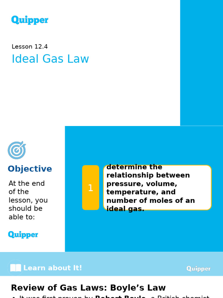 Science 10 12.4 Ideal Gas Law | PDF | Gases | Thermodynamics