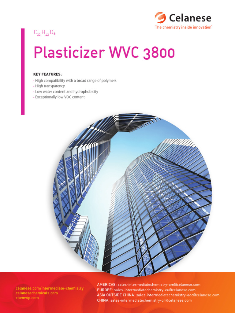 Plasticizer WVC3800 Brochure | PDF | Volatile Organic Compound | Water