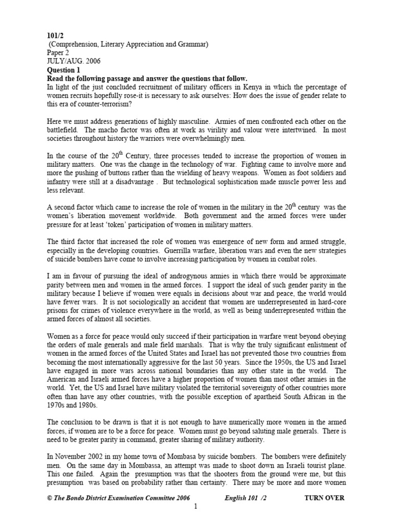 2006 Bondo District Paper 2 1 | PDF | Ellipsis | Zimbabwe