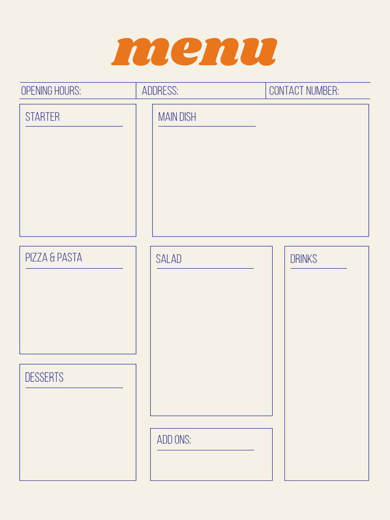 Black Food Menu Template | PDF
