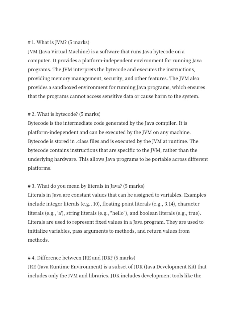 Java Viva And Questionaire Pdf Inheritance Object Oriented Programming Class Computer