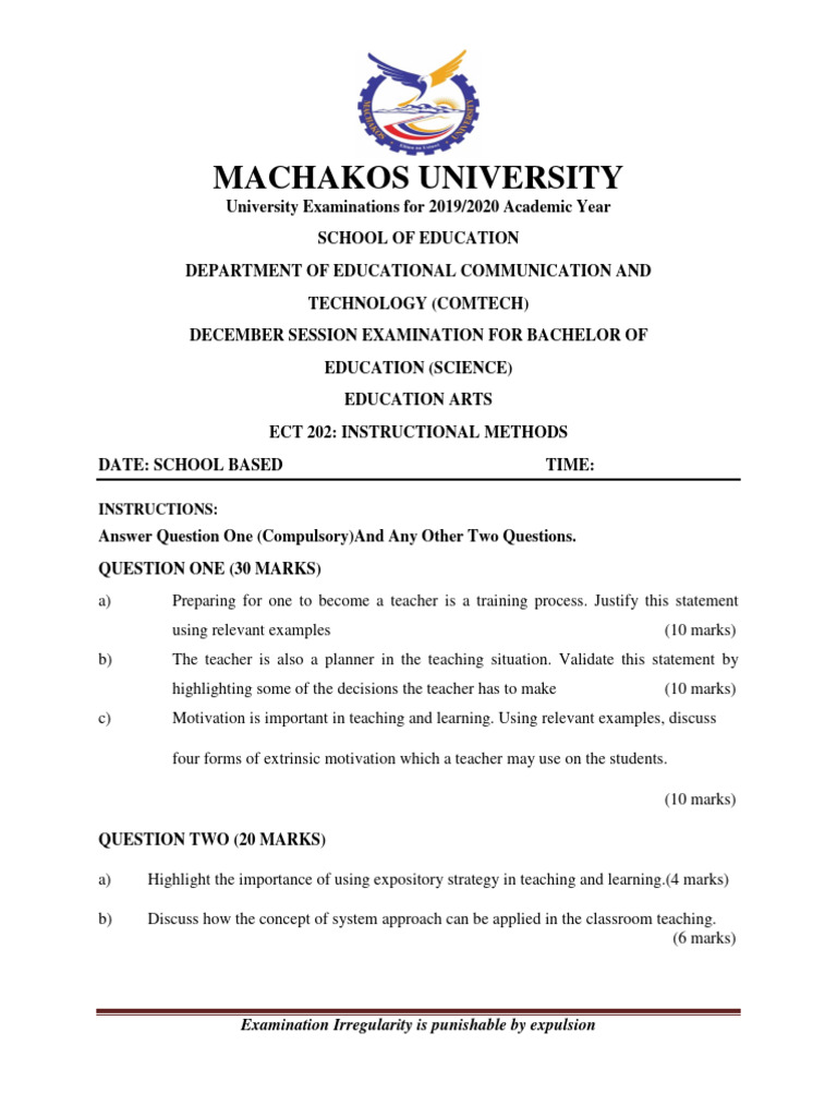 Ect 202 Instructional Methods | PDF | Teachers | Learning