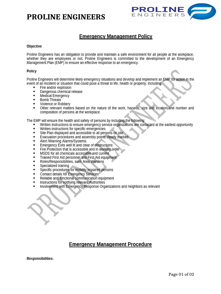Emergency Management - Proline Engineers | PDF | Emergency | Emergency ...