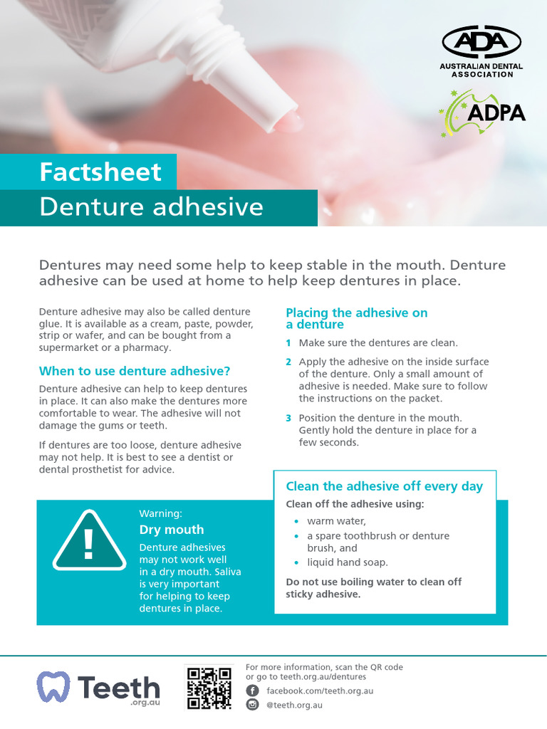 ADA2022 Factsheet Denture Adhesive | PDF