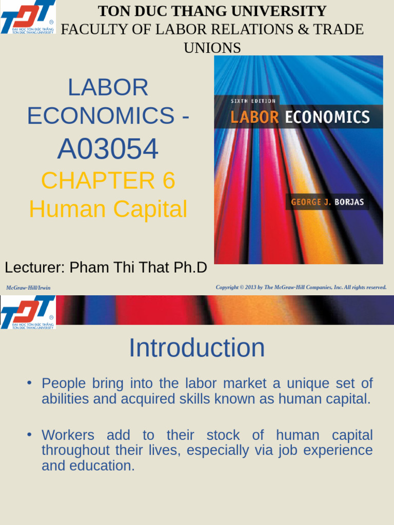 Chap006 - Human Capital - Elearning | PDF | Labour Economics | Human ...