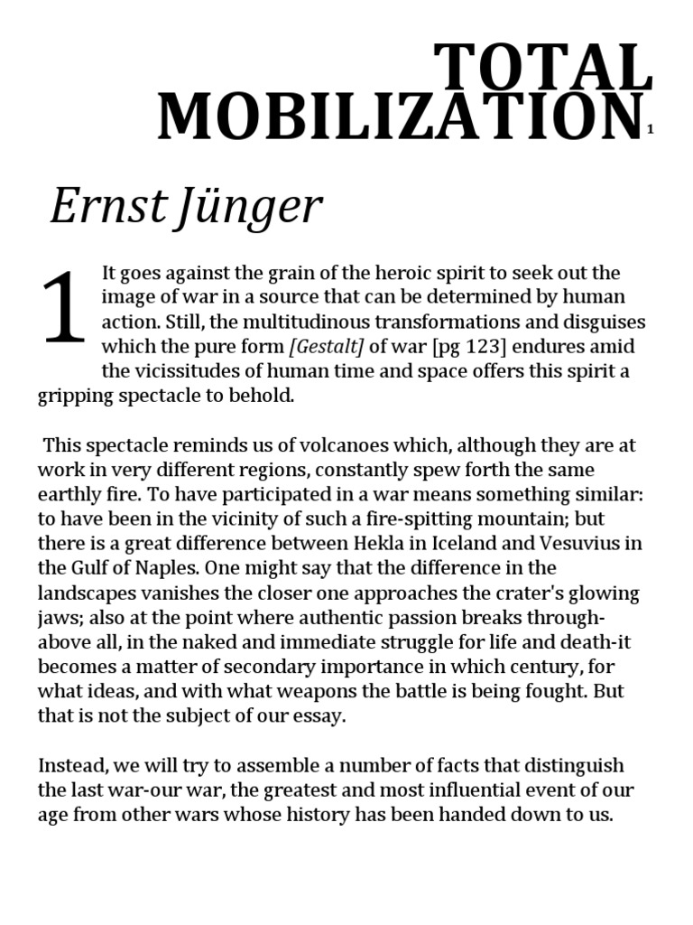 Junger Total Mobilization Booklet | PDF | Weimar Republic | Unrest