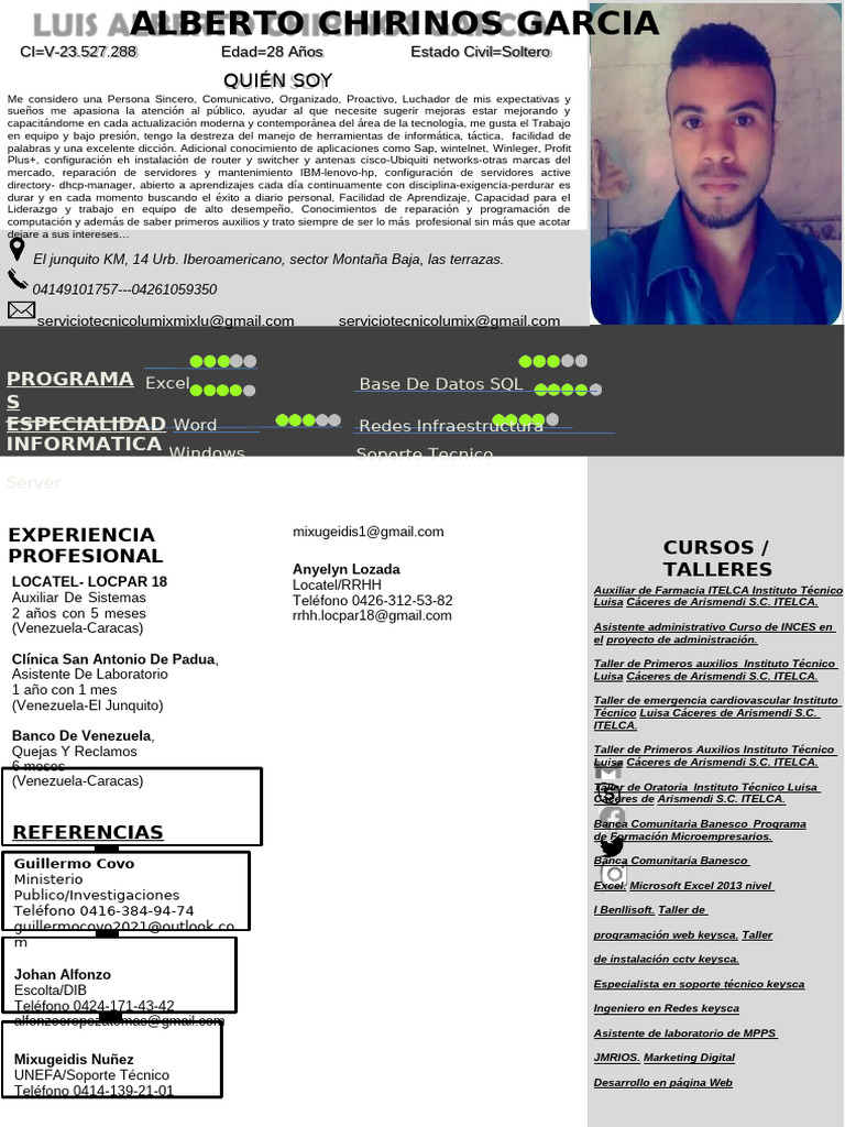 Luis Garcia Curriculum | PDF | Software | Informática