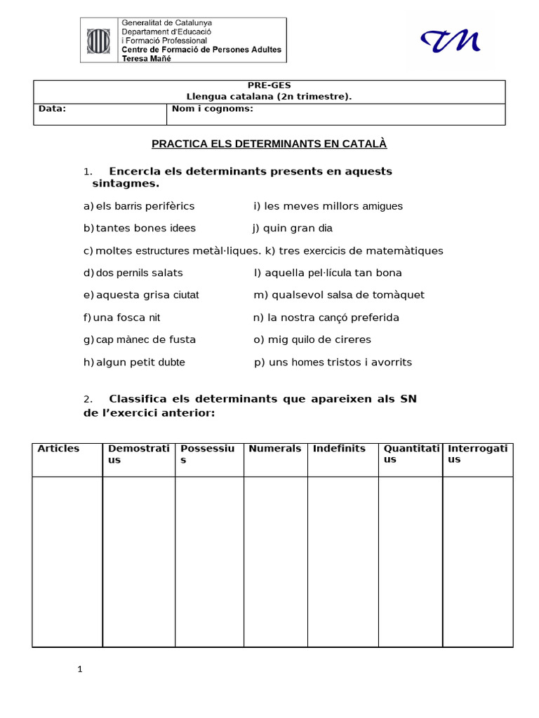 Exercicis Dels Determinants | PDF