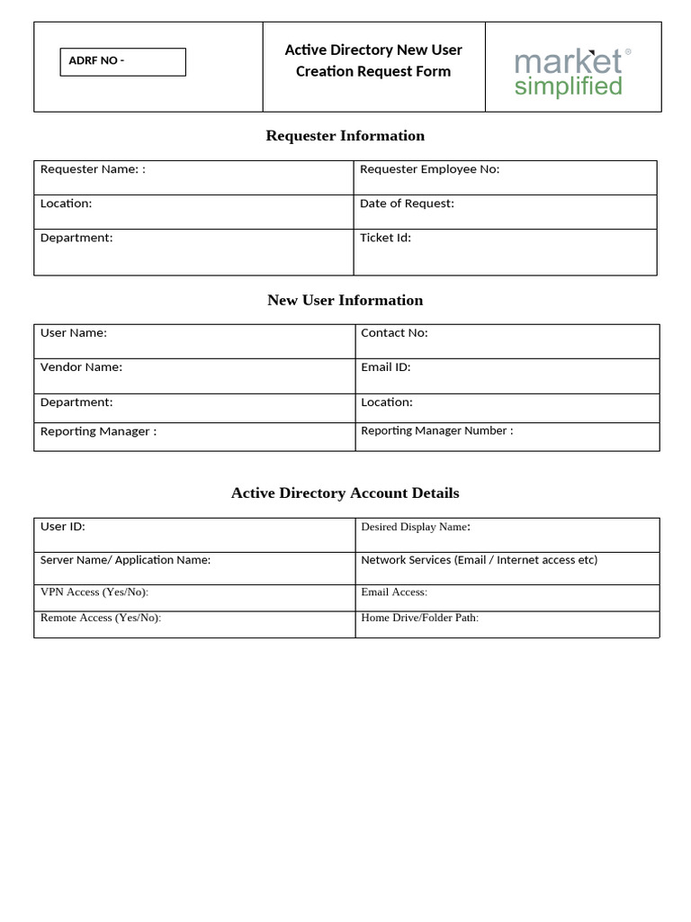 AD Requester Form Updated | PDF