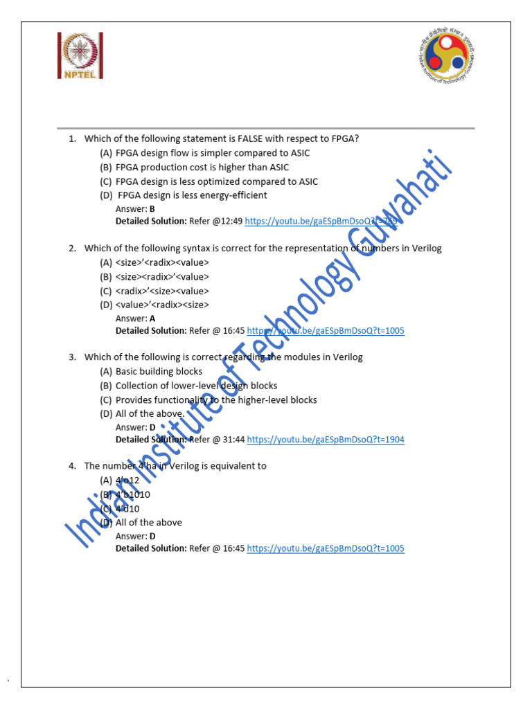 Assignment 1 24 Detailed Solution | PDF | Field Programmable Gate Array | Software Development