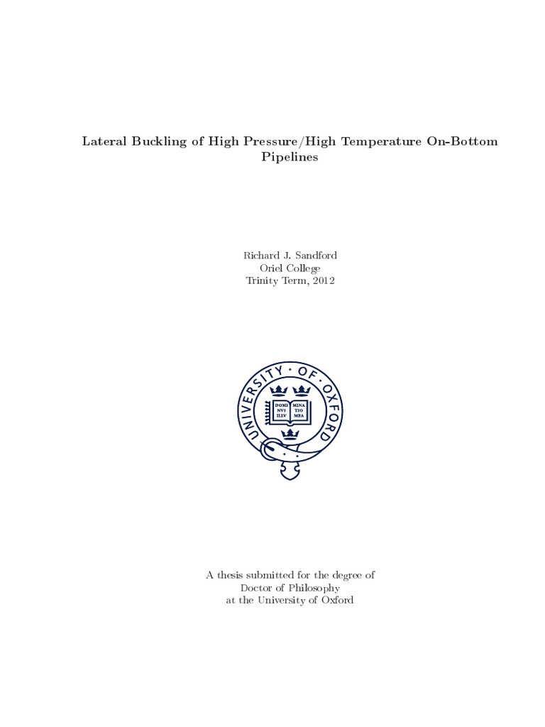 Lateral Buckling in Pipelines Analysis | PDF | Buckling | Pipe (Fluid ...