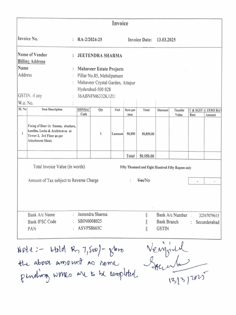 Jitender Sharma Bill-2 | PDF