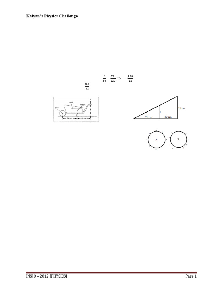 INJSO 2012 solutiON | PDF | Electric Motor | Waves
