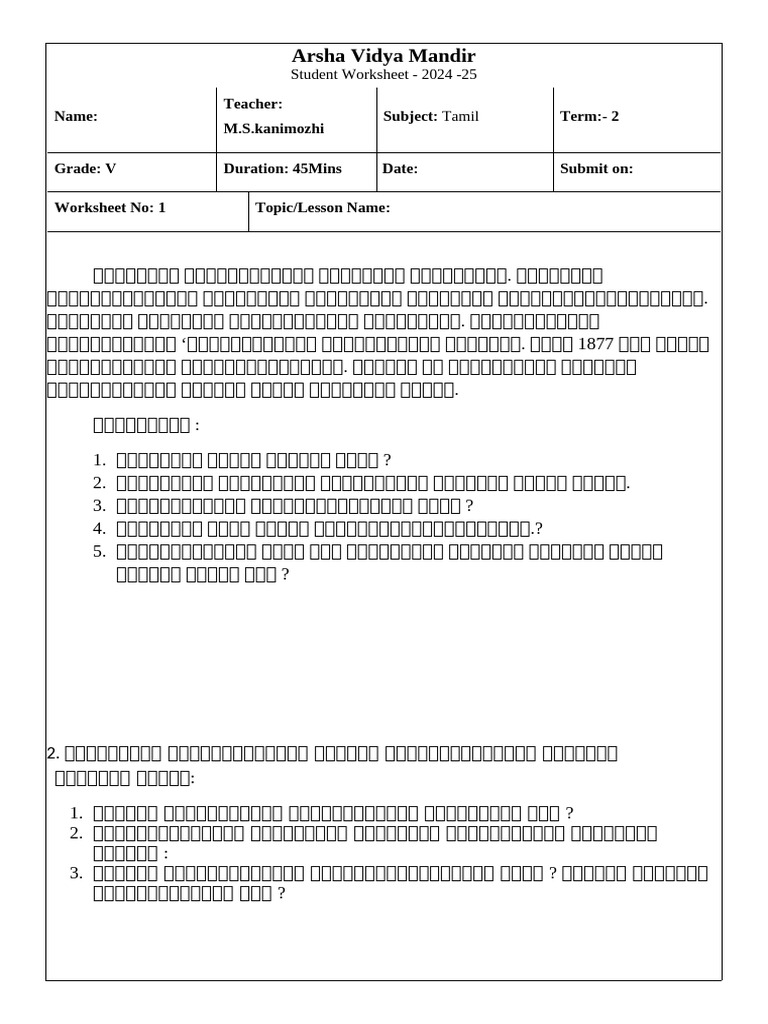 File - 1729244204 - Grade 5 Worksheet-1 | PDF
