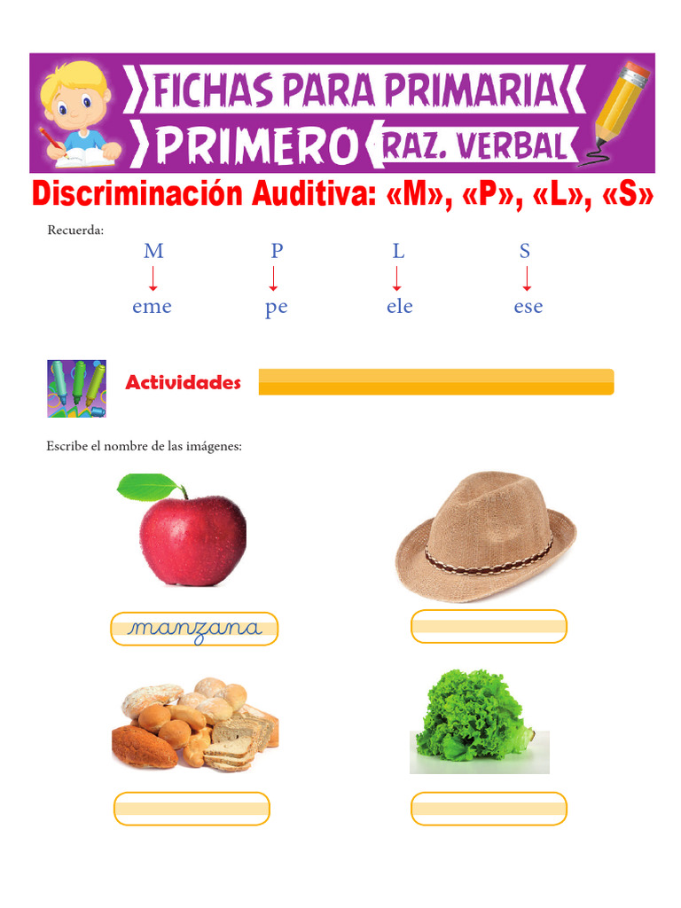 Las Letras M P L Y S Para Primero De Primaria Pdf