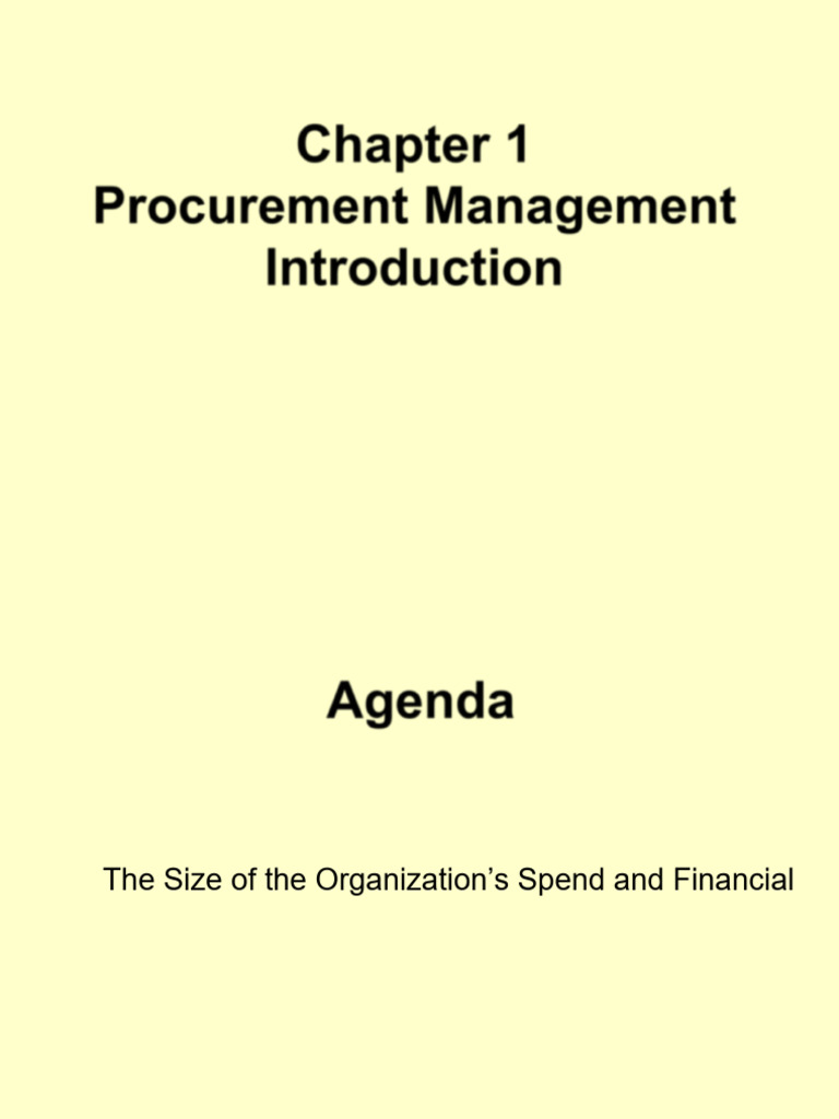 Introduction to Procurement Management | PDF | Supply Chain | Supply ...