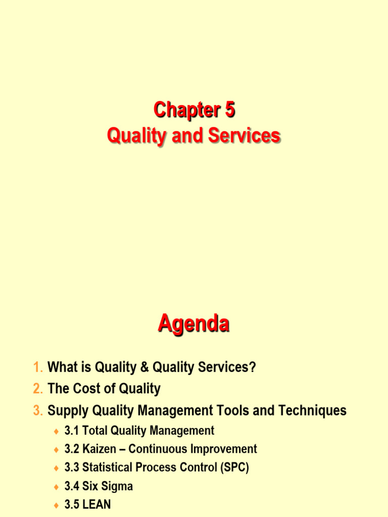 Chapter 5 - Quality and Services | PDF | Audit | Quality Management System