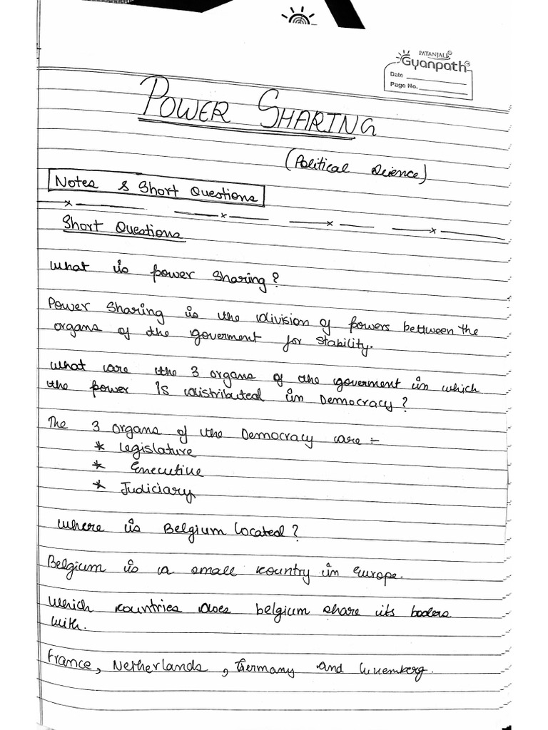 Power Sharing Notes | PDF