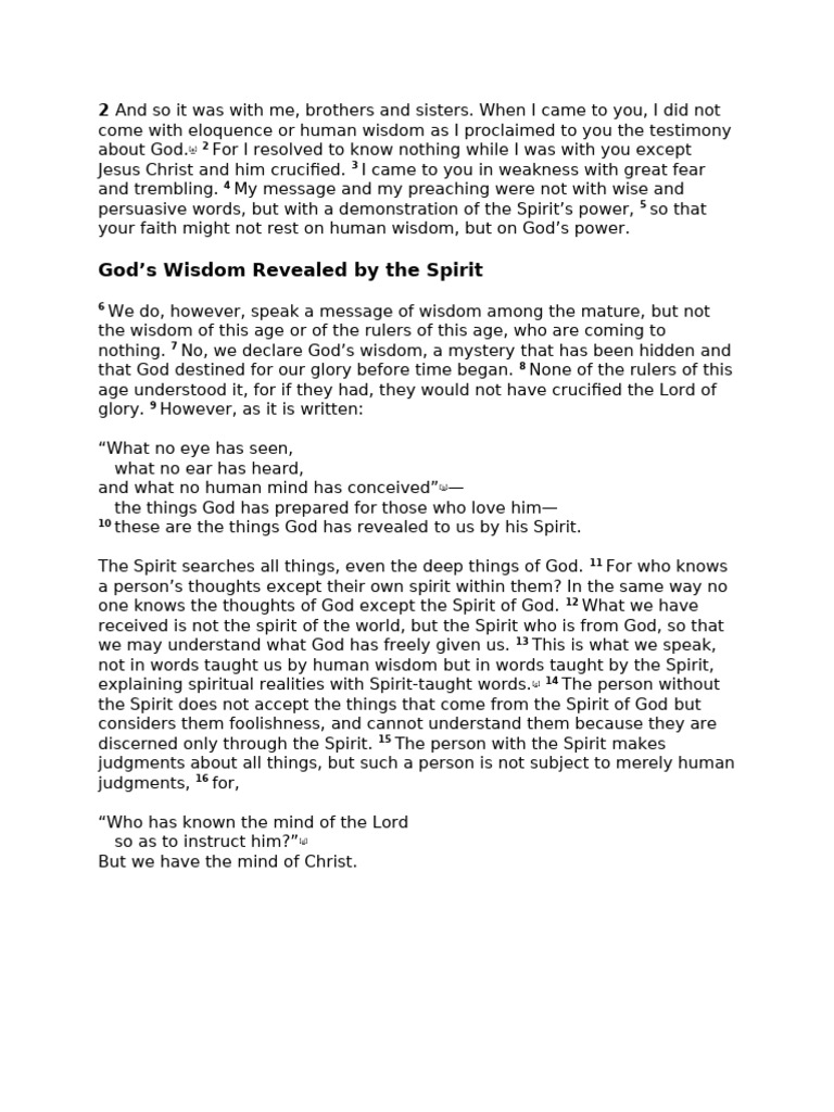 1 Corinthians 2 | PDF
