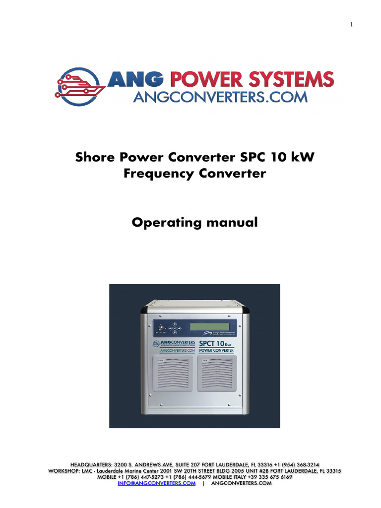 Shore Power Converter 10 kW Manual | PDF | Electromagnetic ...