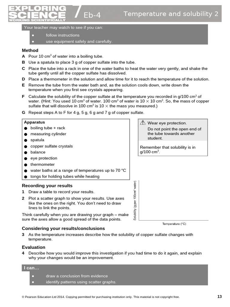 7eb4 Temperature Solubility 2 | PDF | Temperature | Water
