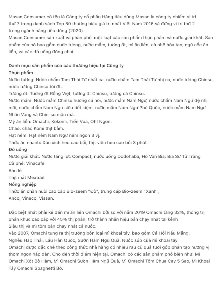 Danh M Cs NPH MC Acácth NG Hi Ut I Công Ty TH CPH M | PDF