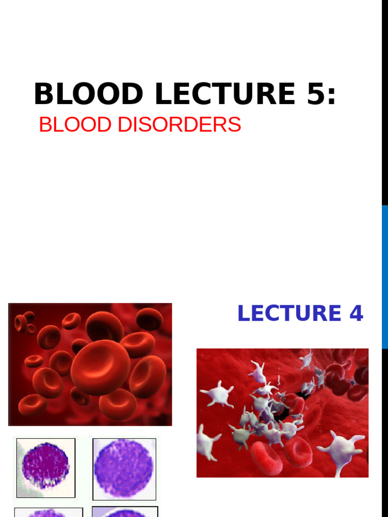 Blood Lecture Disorders BMS 1.2-1 | PDF | Anemia | Haemophilia