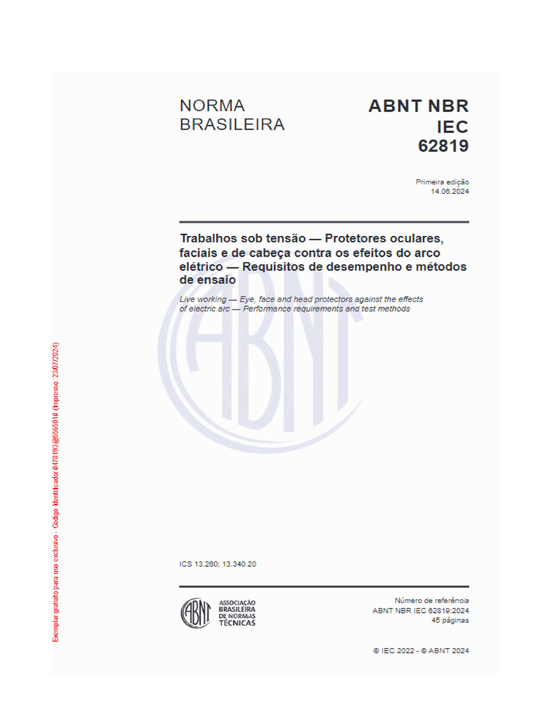 NBR IEC 62819 - Trabalhos Sob Tensão | PDF