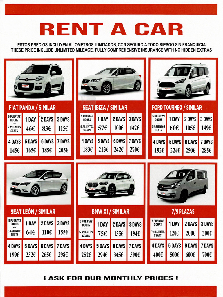 Tarifas Osa Cars | PDF