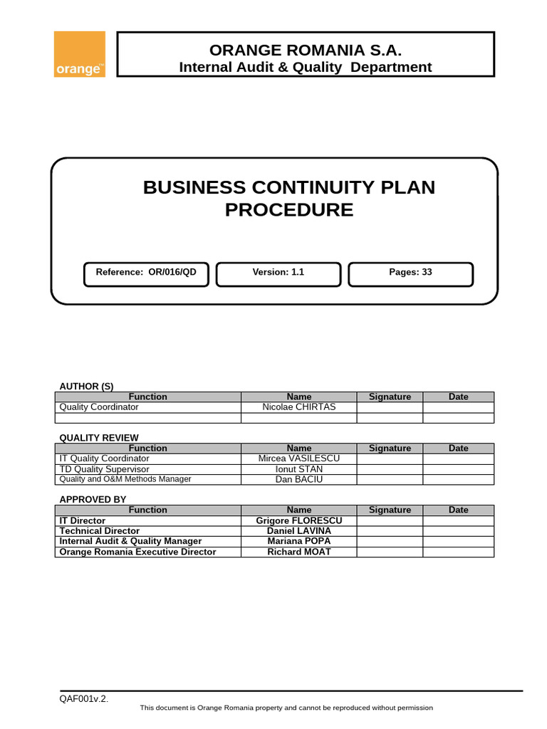 Business Continuity Plan | PDF | Computer Security | Security