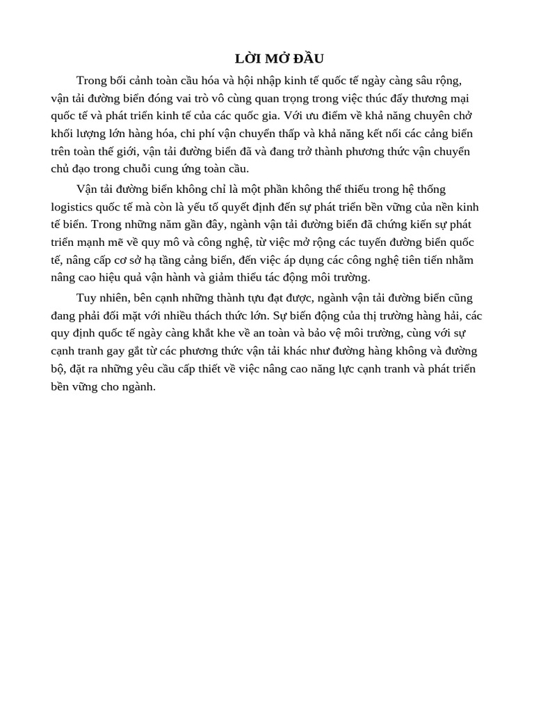 Đồ Án Vận Tải Đường Biển-VMT | PDF