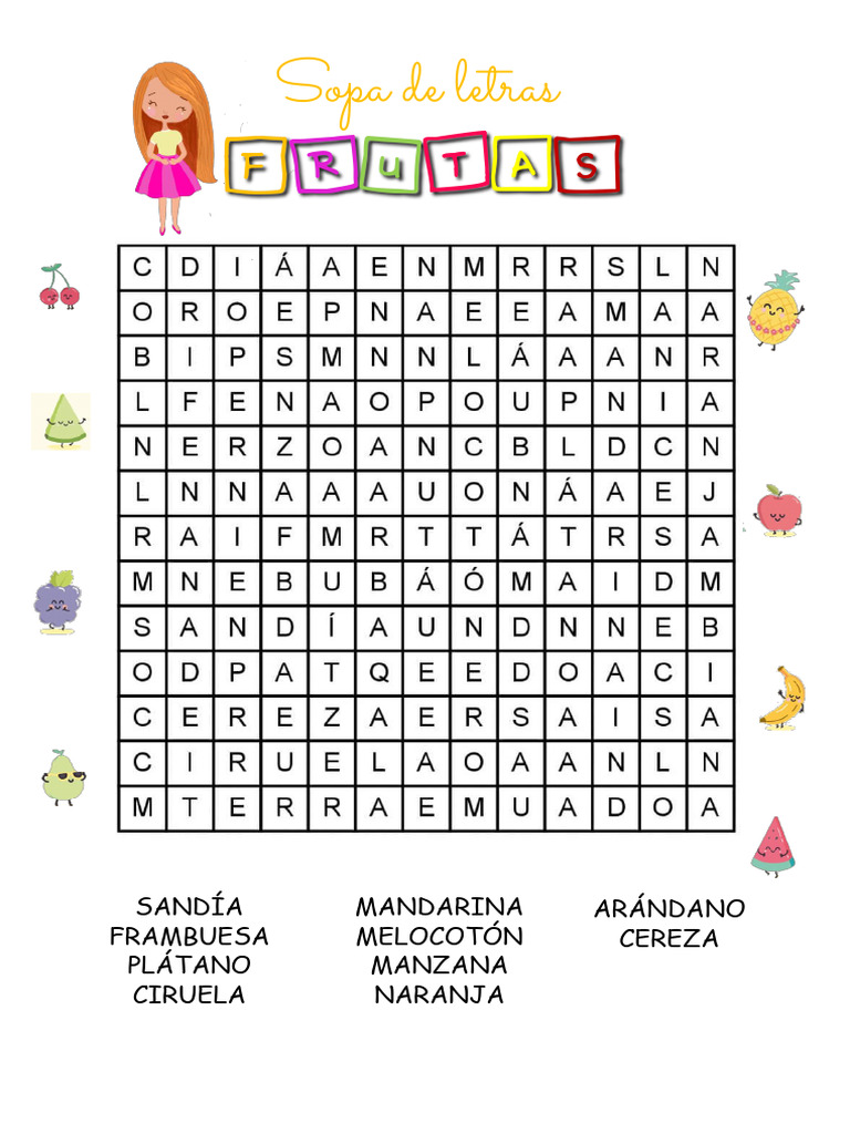 Sopa de letras de frutas | PDF