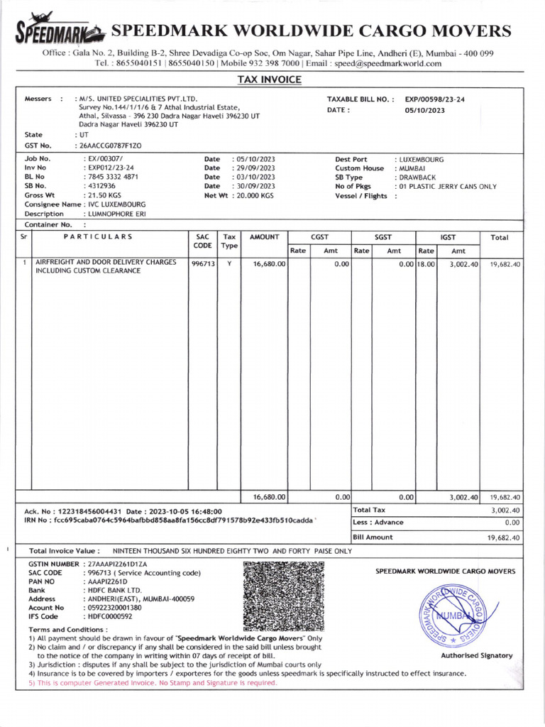 Export Invoice for Optical Whitening Agent | PDF | Payments ...