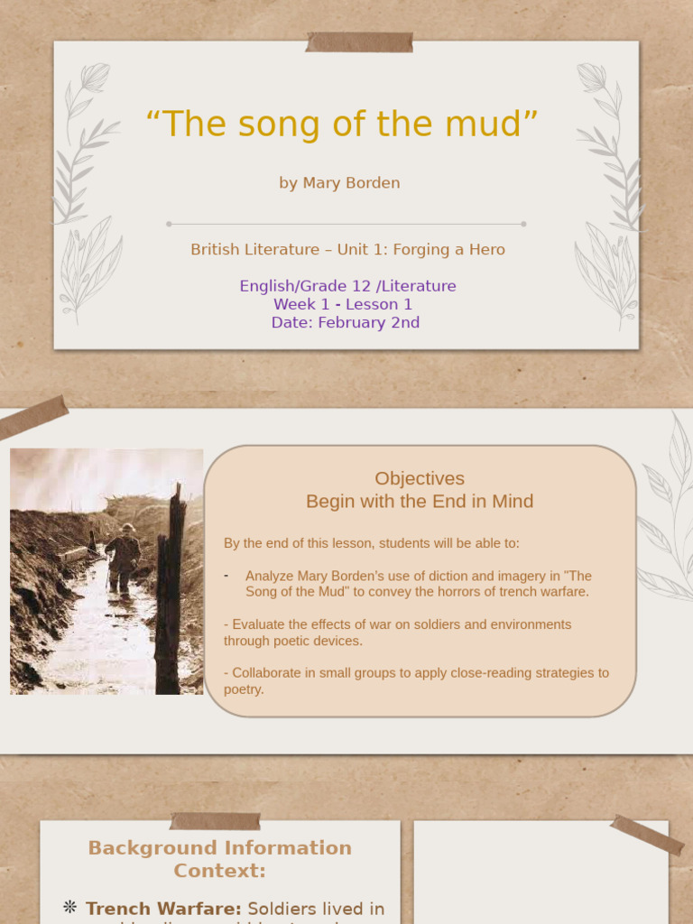 Analyzing "The Song of the Mud" | PDF | Trench Warfare