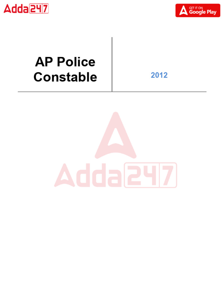 AP Police Constable 2012 English | PDF