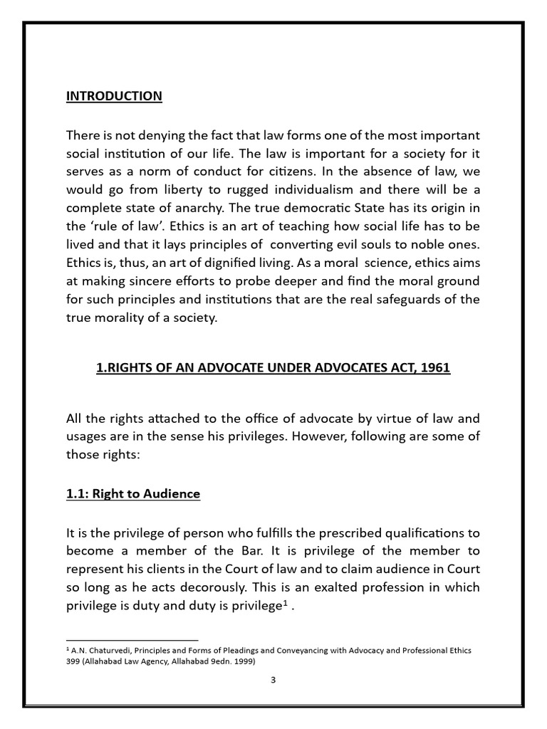 Advocate Rights Under the Advocates Act | PDF | Advocate | Lawyer