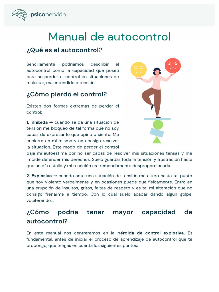 Manual de Autocontrol Adolescentes | PDF | Conceptos psicologicos