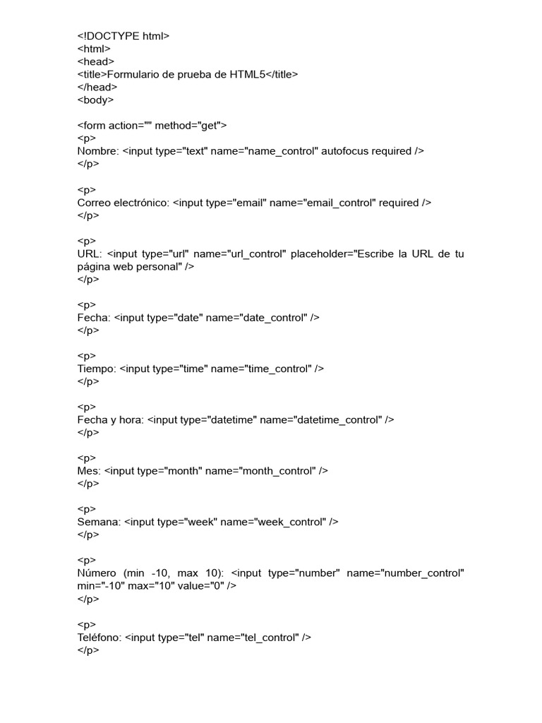 Ejercicio Formularios | PDF