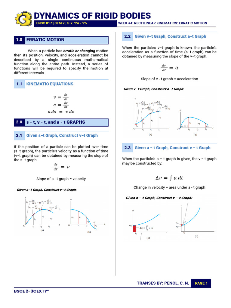 Erratic Motion in Kinematics Analysis | PDF | Acceleration | Kinematics