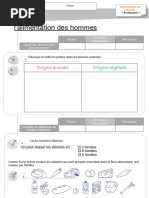 Évaluation sur l'alimentation en CM1/CM2 | PDF | Nourritures | Nutrition