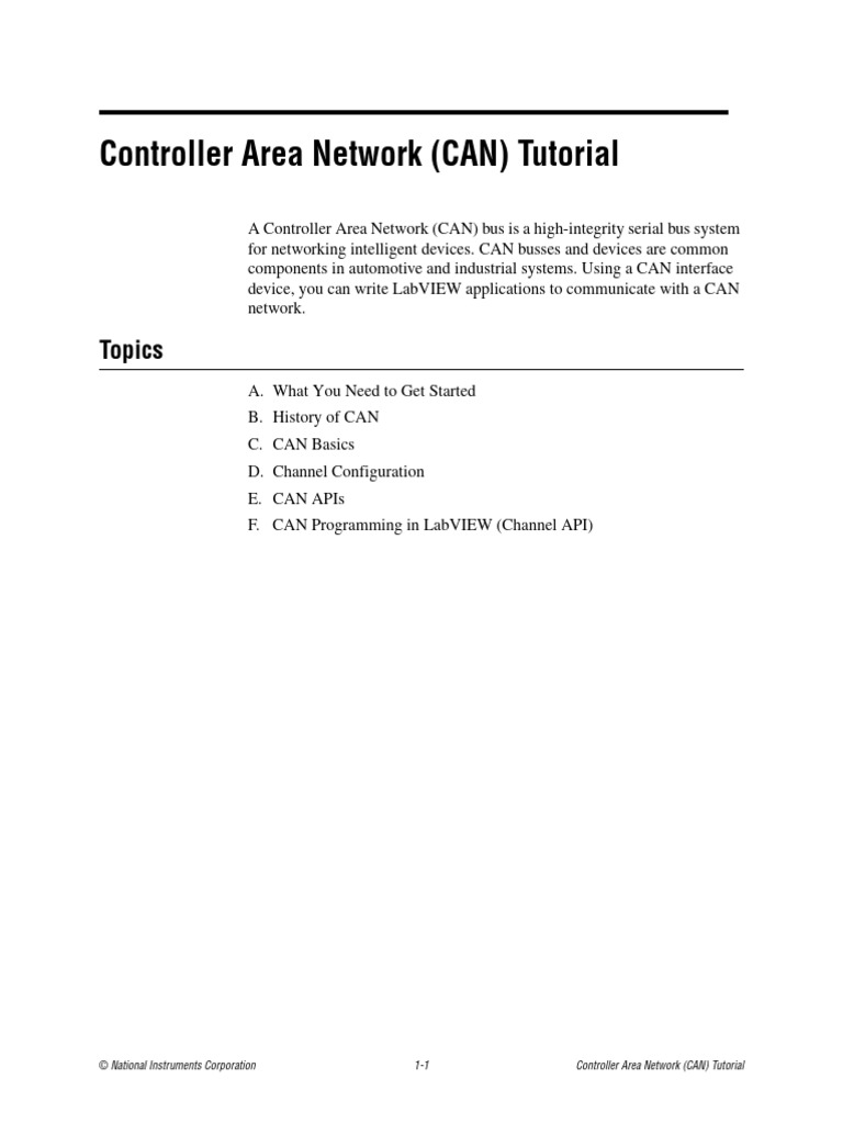 Controller Area Network CAN Tutorial | PDF | Computing | Computer Engineering