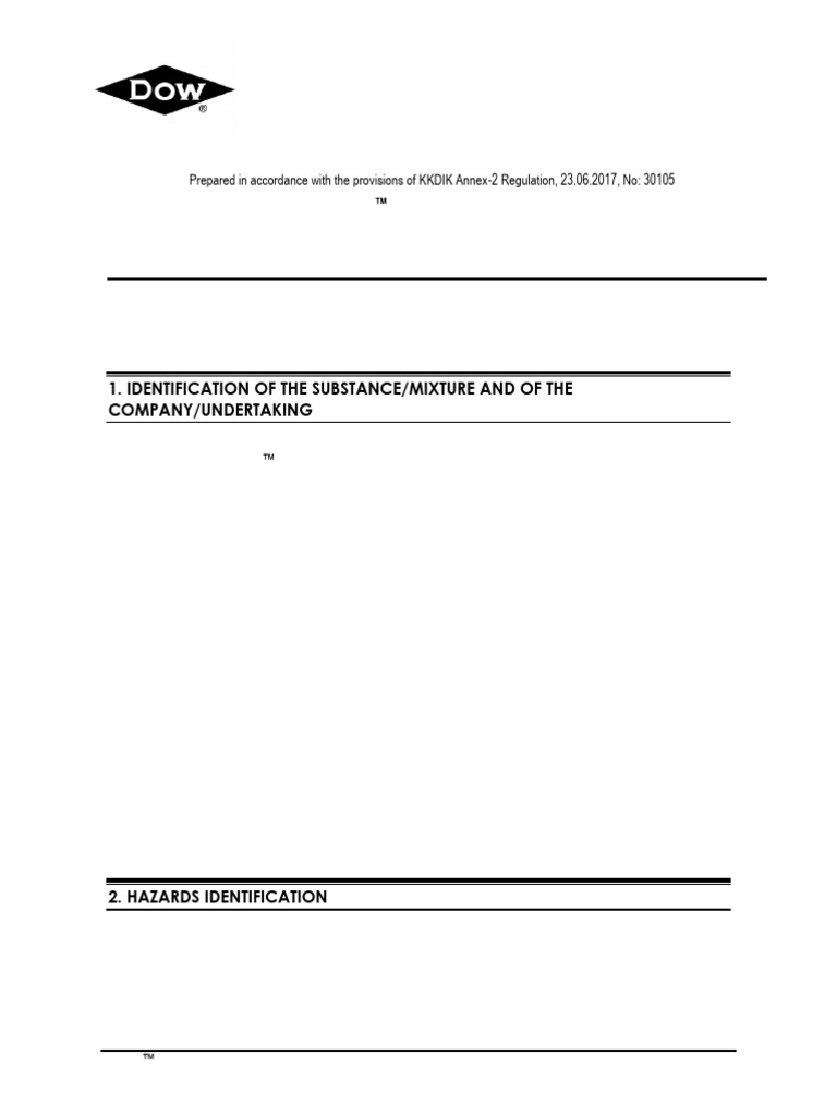 DOWSIL 100F Additive-Safety Data Sheet-EN | PDF | Toxicity | Toxicology