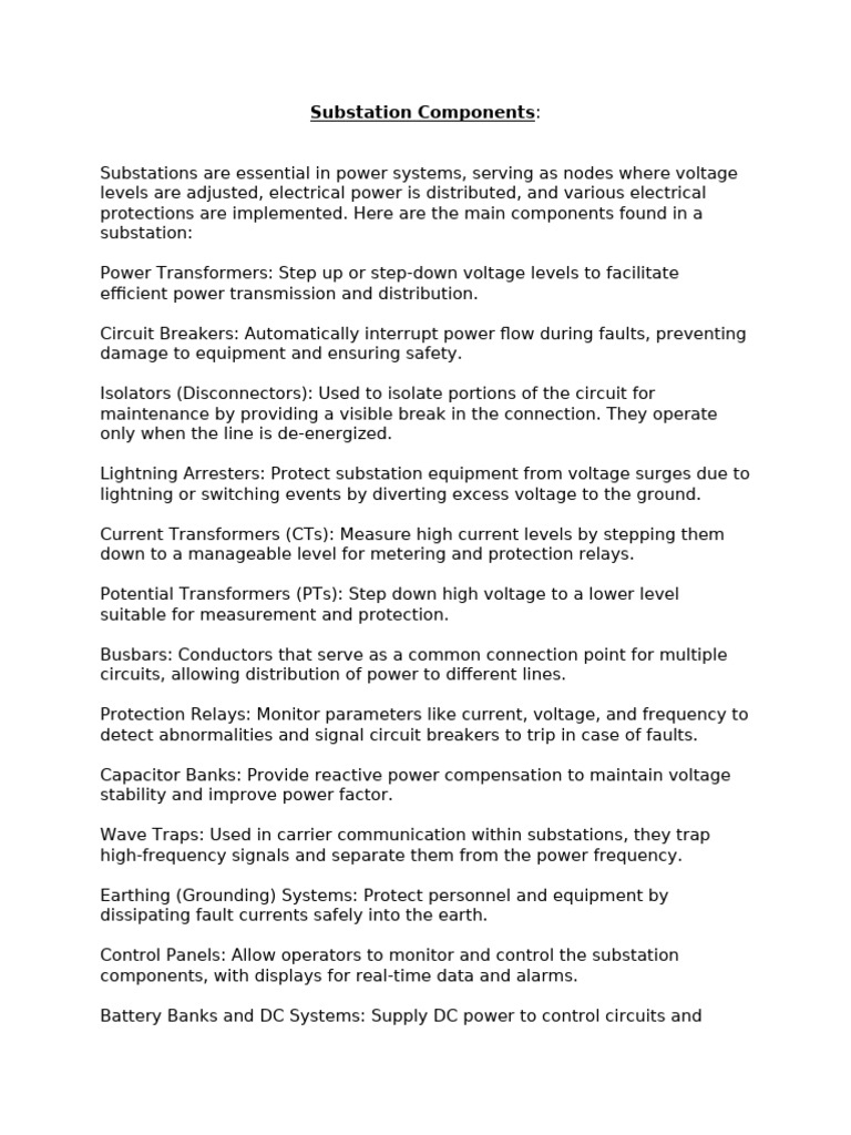 Substation Components | PDF