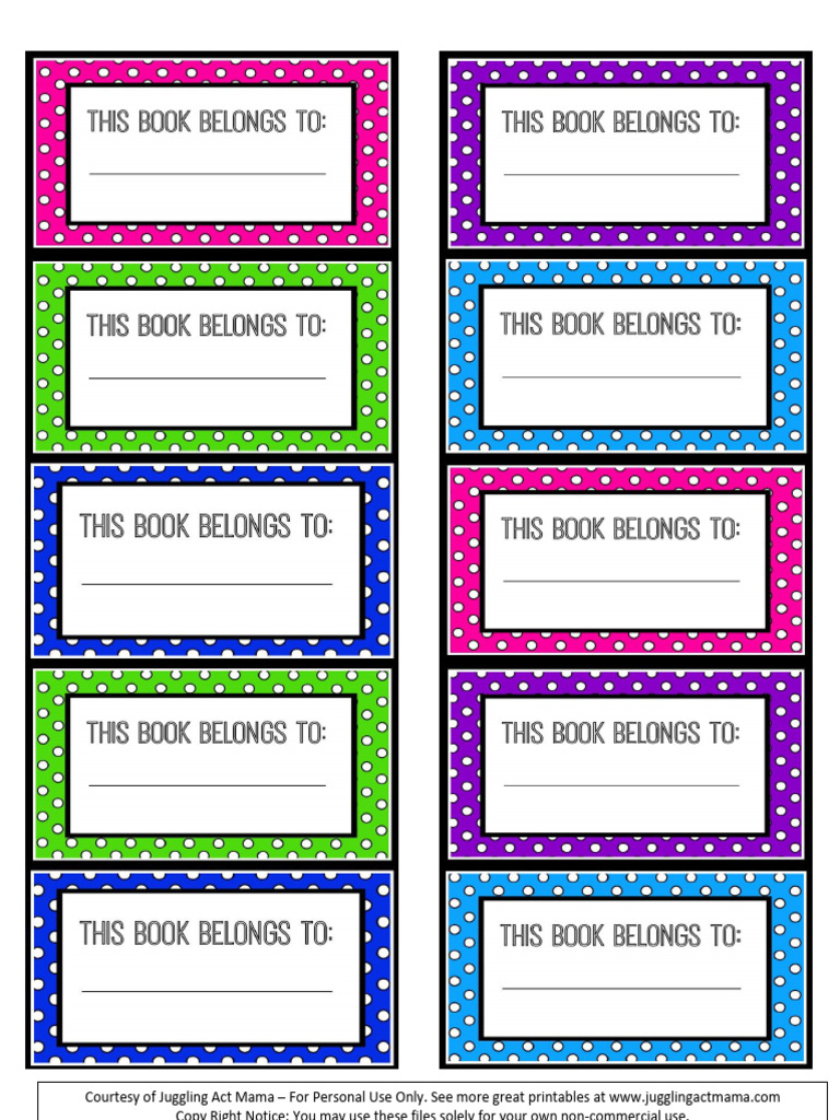 Free Printable Book Labels | PDF